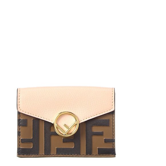 Fendi | Bags | Fendi Micro Trifold Leather French Wallet Pink | Poshmark